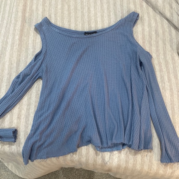 See You Monday | Tops | See You Monday M Blue Shoulder Less Long Sleeve ...